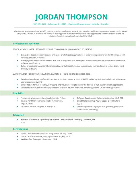 Best Senior Software Engineer Resume Examples And Templates For 2025