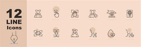 Premium Vector Biometrics Icon Set Scanner Of Body Face Finger Retina