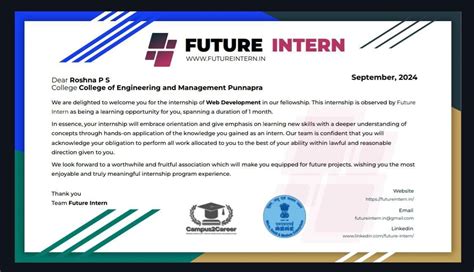roshna p s on linkedin futureintern internship webdevelopment