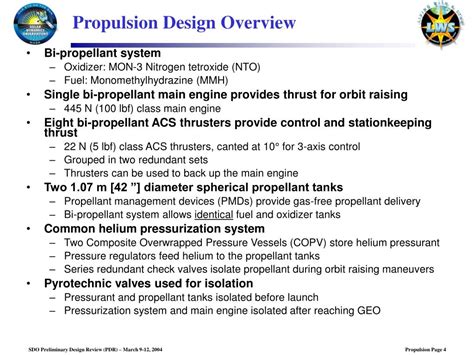 PPT SDO Preliminary Design Review Propulsion Subsystem PowerPoint Presentation ID 2917429