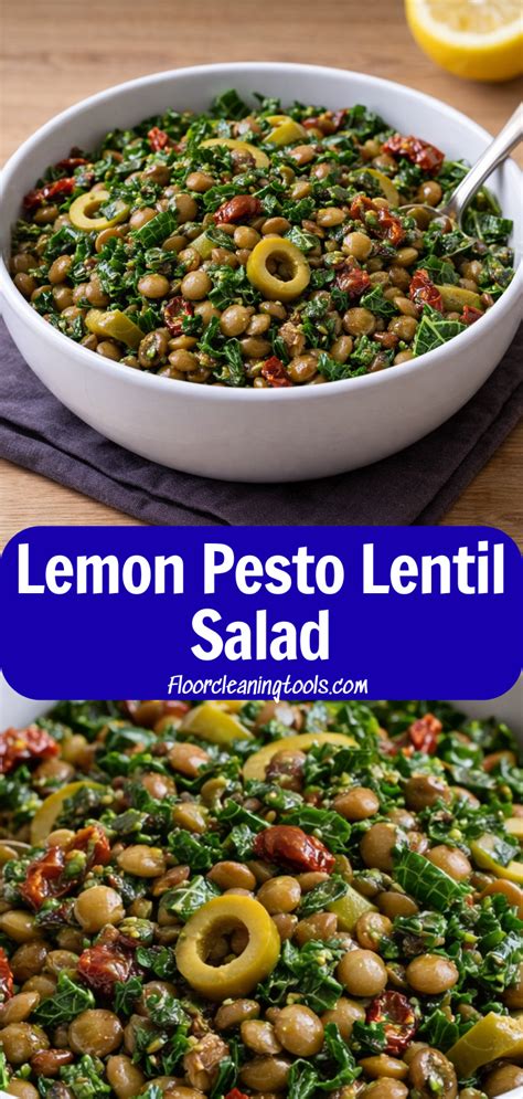 Lemon Pesto Lentil Salad A Bright Nourishing Dish That Brings