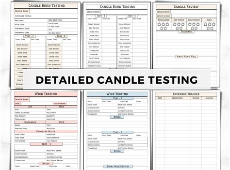 Free Printable Candle Testing Note Sheet