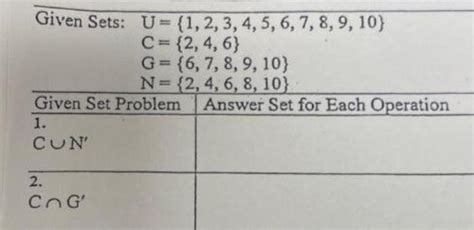 solved given sets u {1 2 3 4 5 6 7 8 9 10} c