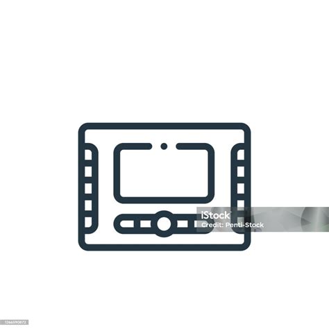 흰색 배경에서 격리된 벡터 아이콘을 모니터링합니다 웹 사이트 디자인 및 모바일 앱 개발을 위한 개요 씬 라인 모니터 아이콘 얇은