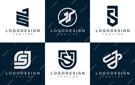 Premium Vector J S Js Logo Design Collection Modern J S Js Letter Logo Vector Set