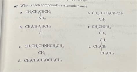 Solved What Is Each Compound S Systematic Name A Chegg Com