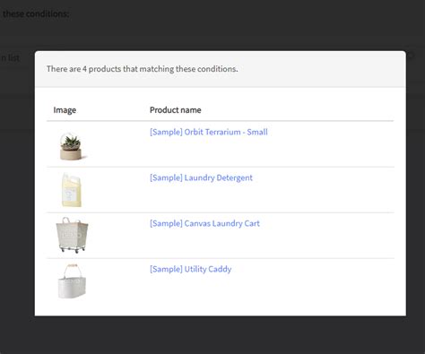 Creating Rules To Filter Products According To Conditions