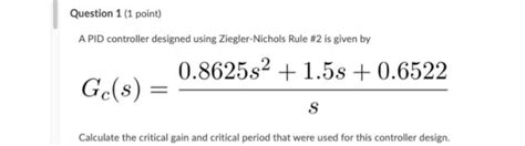 a pid controller designed using ziegler nichols rule