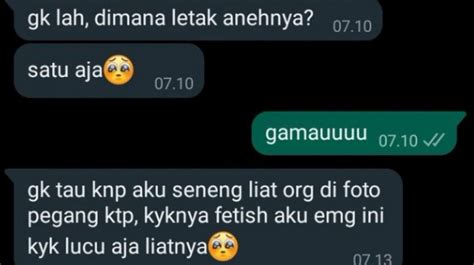 Mengaku Fetish Sama KTP Potongan Chat WhatsApp Ini Bikin Warganet Suudzon Pasti Pinjol