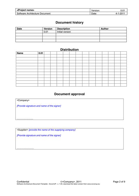 Software Architecture Document In Word And Pdf Formats Page 2 Of 9