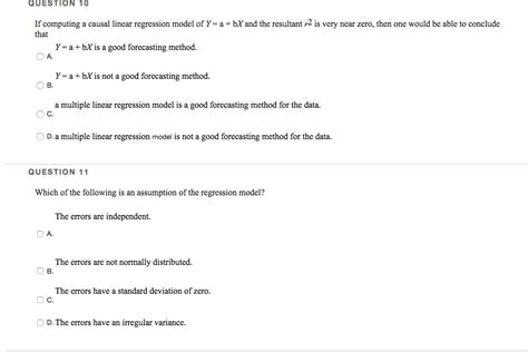 Solved QuestiÓn 10 If Computing A Causal Linear Regression