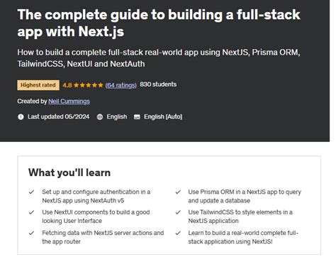 11 Best Nextjs Courses And Certifications For Developers 2025