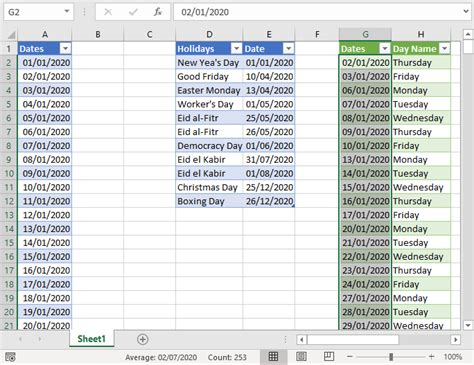 Total Working Days Excluding Weekends And Holidays Using Power Query