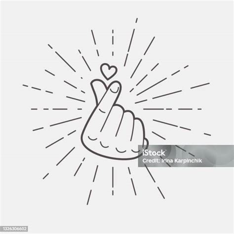 한국의 심장 표지판 빈티지 손가락 사랑 기호 난 당신이 손 제스처를 사랑 해요 개념에 대한 스톡 벡터 아트 및 기타 이미지 개념 고풍스런 귀여운 Istock