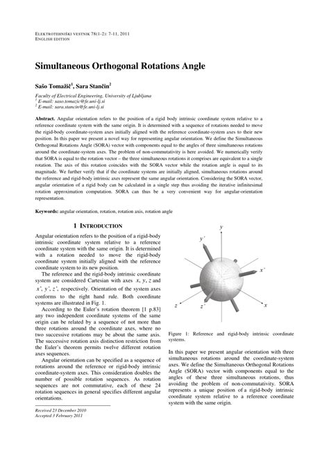 Pdf Simultaneous Orthogonal Rotation Angle
