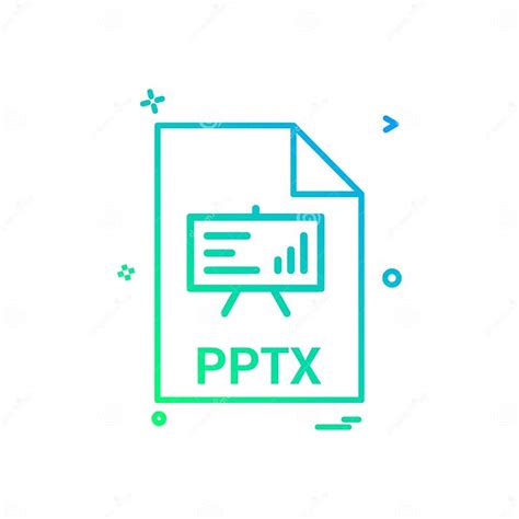 Pptx File File Extension File Format Icon Vector Design Stock Vector