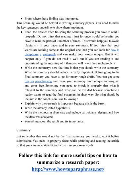 The Most Understandable Guide On How To Summarize A Research Paper Pdf