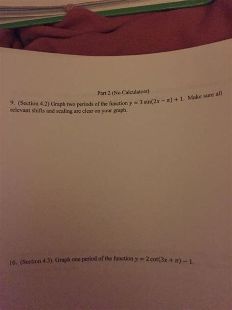 solved graph two periods of the function y 3 sin 2x pi