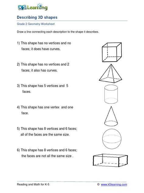 Grade 2 Geometry Faces Edges Vertices D Pdf