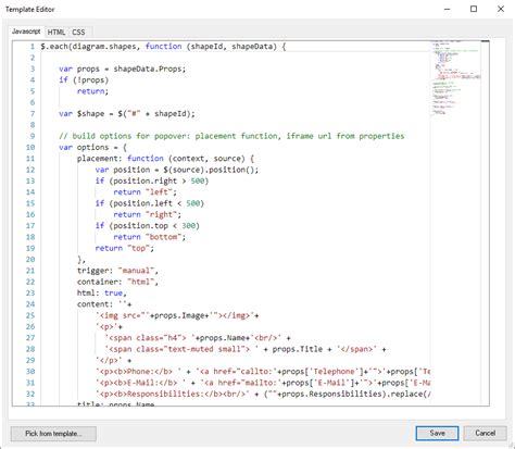 HTML Export Options Unmanaged Visio