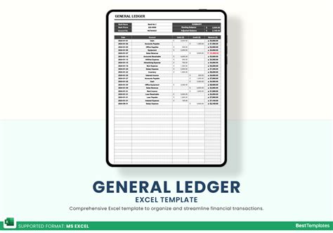 general ledger excel template best templates