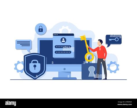 Data And Account Protection Concept Flat Vector Illustration Password