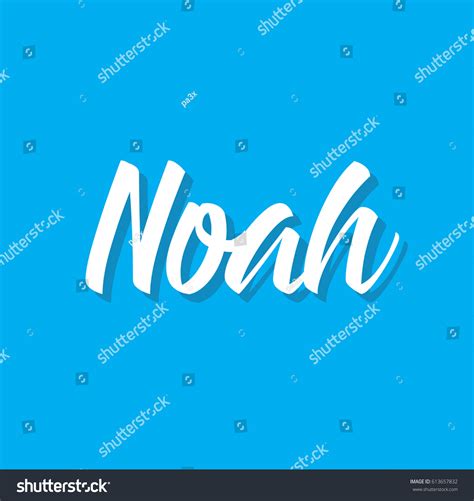 Noah Text Design Vector Calligraphy Typography Stock Vector Royalty Free 613657832 Shutterstock