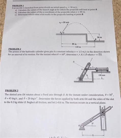 Solved PROBLEM A Projectile Is Launched From Point A With Chegg