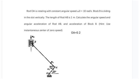 solved rod oa is rotating with constant angular speed w0