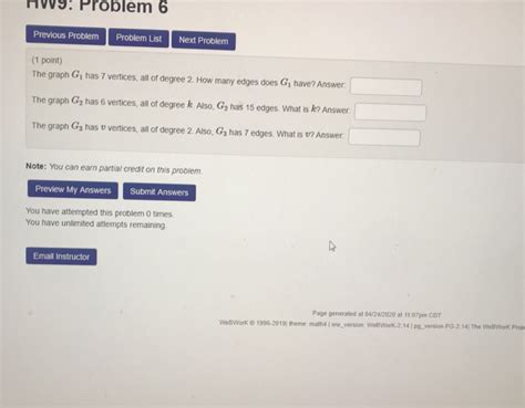 Solved HW9 Problem 6 Previous Problem Problem List Next Chegg Com
