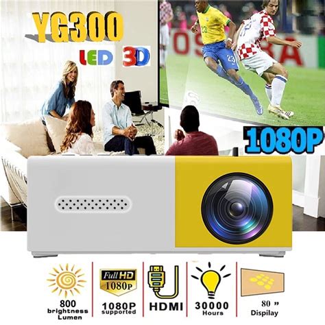 Yg Ultra Portable Mini Led Pico Projector Yg Pro For Home Hdmi Usb Lcd Projektor Shopee