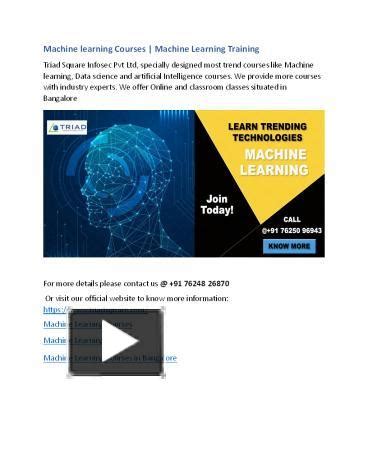 PPT Machine Learning Courses Machine Learning Training 1 PowerPoint Presentation Free To