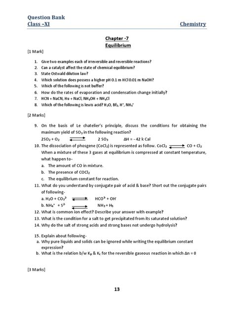 7 Equilibrium Pdf Chemical Equilibrium Buffer Solution