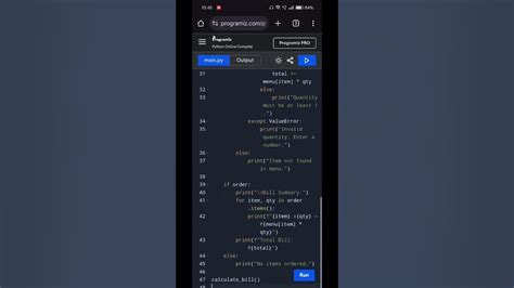 Bill Calculator Using Python Pythoncoding Coding Learnpython