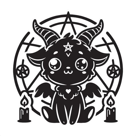 The Fluffy Wings Of Cute Baphomet 55937913 Vector Art At Vecteezy
