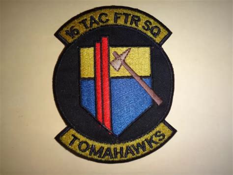 Usaf 16th Tactical Fighter Squadron F 16 Tomahawks Patch Inactive £9