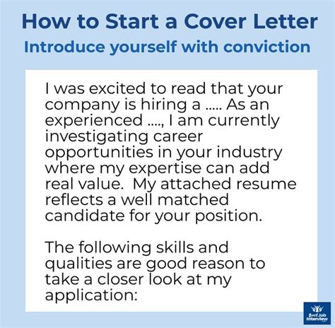 Cover Letter Intro Best Examples Of How To Begin A Cover Letter Job