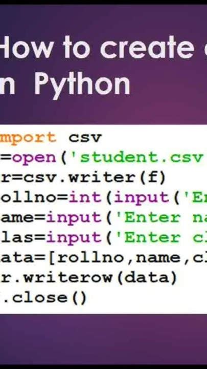 Csv File Python Shorts Youtube
