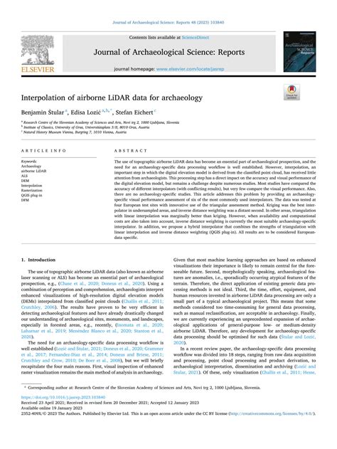 Pdf Interpolation Of Airborne Lidar Data For Archaeology