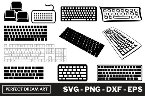 Computer Keyboard Silhouette Bundles Graphic By Perfectdreamart · Creative Fabrica