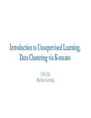 Unsupervised Learning K Means Clustering Data Clustering Pdf Introduction To