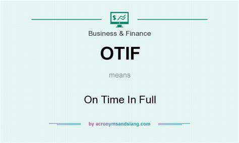 OTIF On Time In Full In Business Finance By AcronymsAndSlang Com