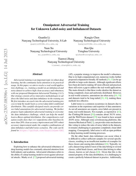Pdf Omnipotent Adversarial Training For Unknown Label Noisy And Imbalanced Datasets
