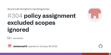 Policy Assignment Excluded Scopes Ignored · Issue 304 · Azure Caf Terraform Landingzones · Github