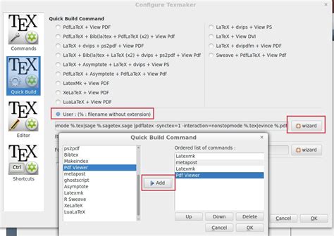 Sagetex How Do I Write A Custom Command To Enable Sage In Texmaker TeX LaTeX Stack Exchange