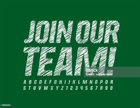 벡터 스케치 된 기호우리 팀에 가입하십시오 흰색 분필 은 알파벳 문자와 숫자를 그린 벡터에 대한 스톡 벡터 아트 및 기타 이미지 벡터 사람 구함 표시 포스터 Istock