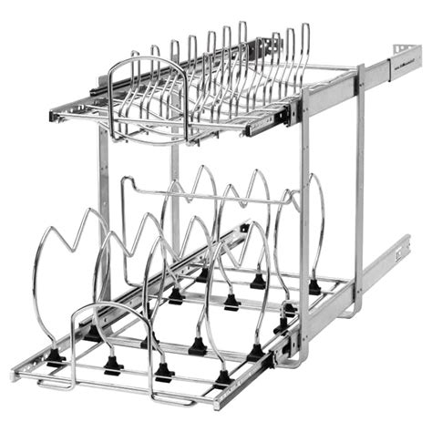 REV A SHELF Two Tier Cookware Organizer Chrome Rev A Shelf CW CR