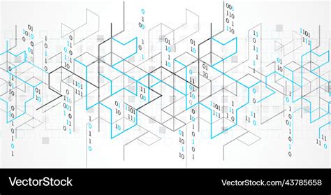 Digital Binary Technology And Engineering Vector Image