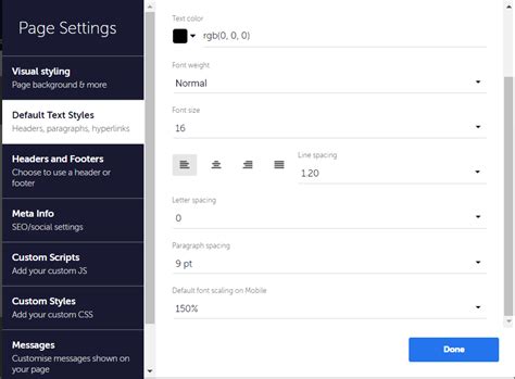 how to set default text styles convertri knowledge base