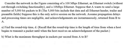 Solved Consider The Network In The Figure Consisting Of A